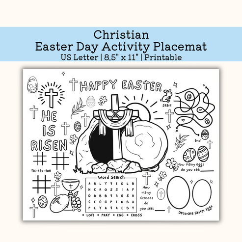 Printable Christian Easter Day Activity Mat – Three Nail Faith