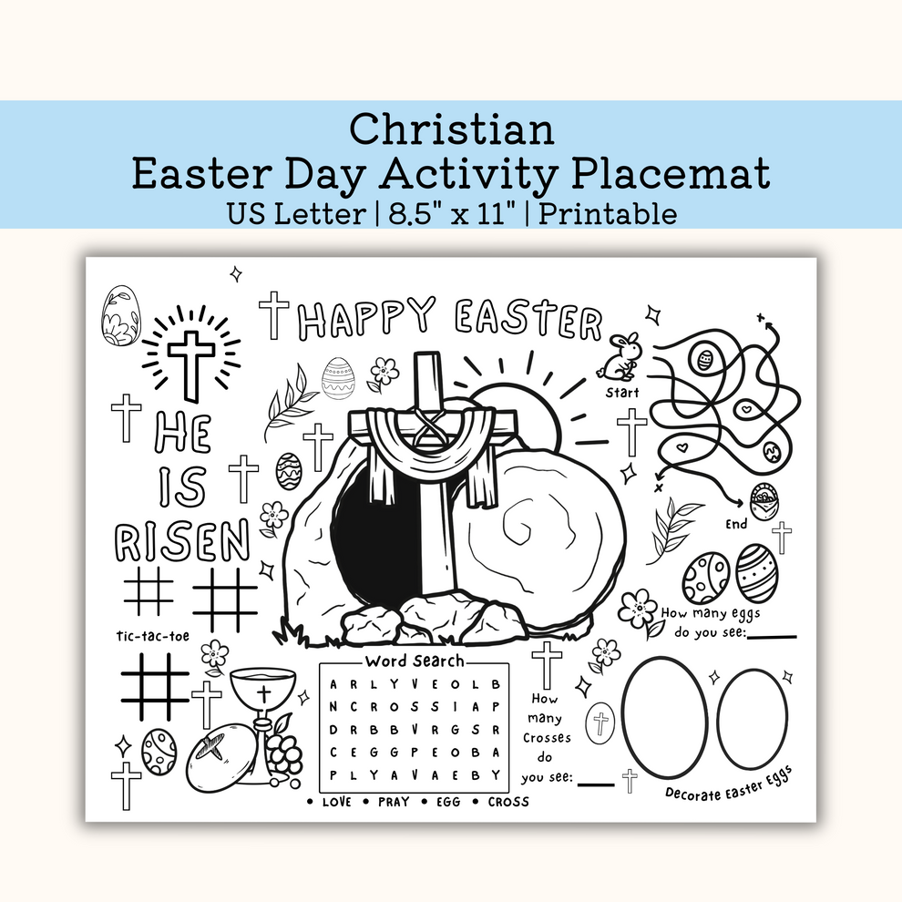 Printable Christian Easter Day Activity Mat – Three Nail Faith